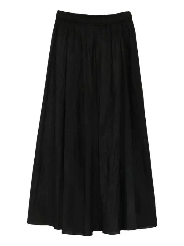 TELA Elasticated Textured Skirt - Black