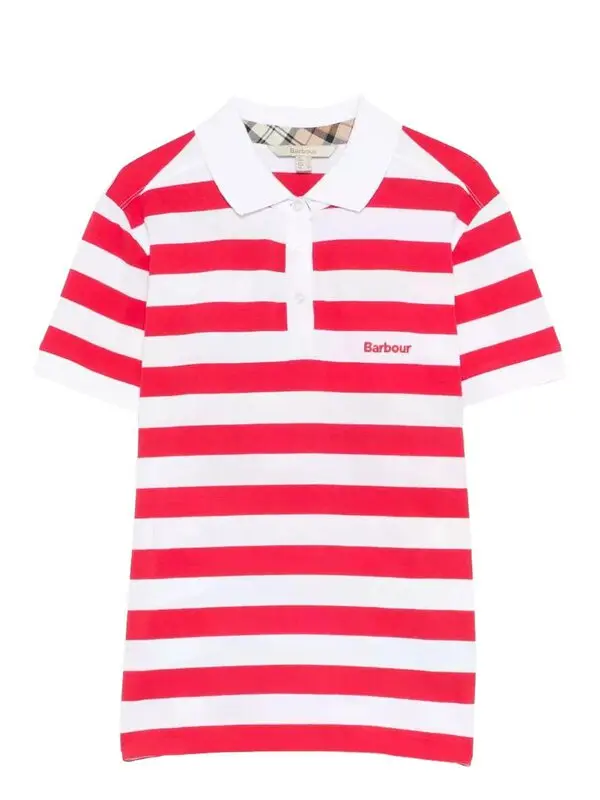 Barbour Striped Polo Top - White