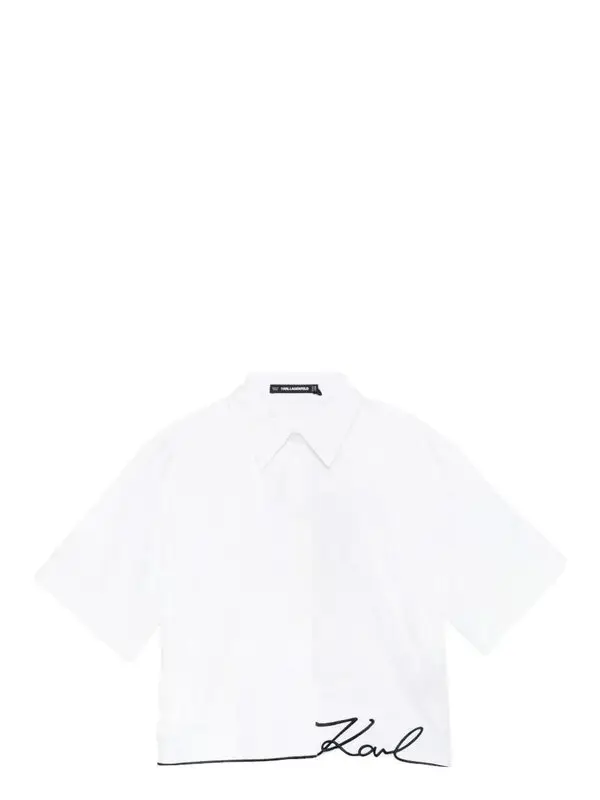 Karl Lagerfeld Signature-hem Shirt - White