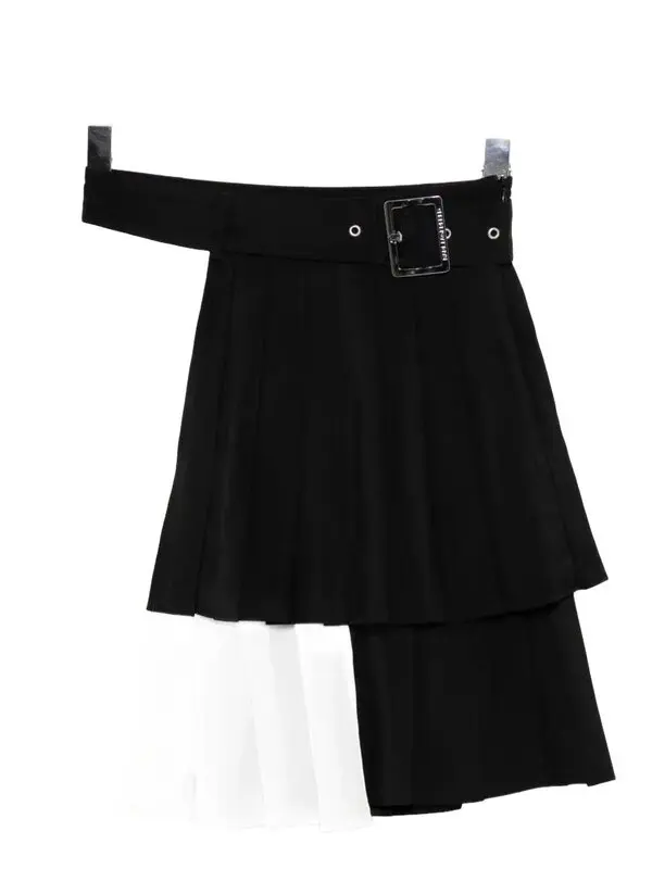 Karl Lagerfeld Asymmetrical Pleated Skirt - Black