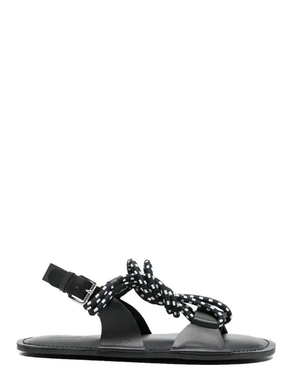 Plan C Braided Yarn Sandals - Black