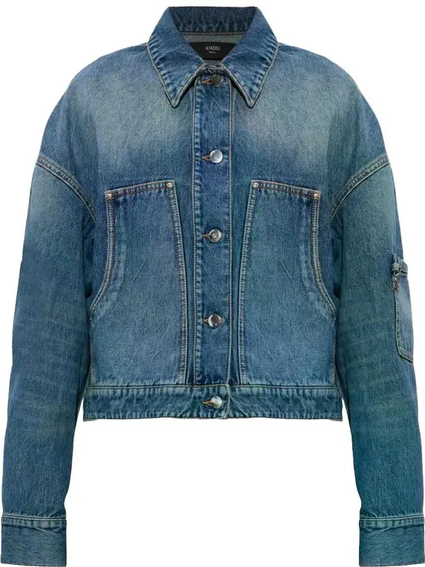 Amiri Denim Work Jacket With Riveted Pockets - Blue