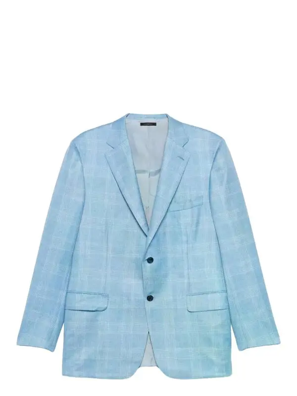 Brioni Ravello Check-pattern Jacket - Blue
