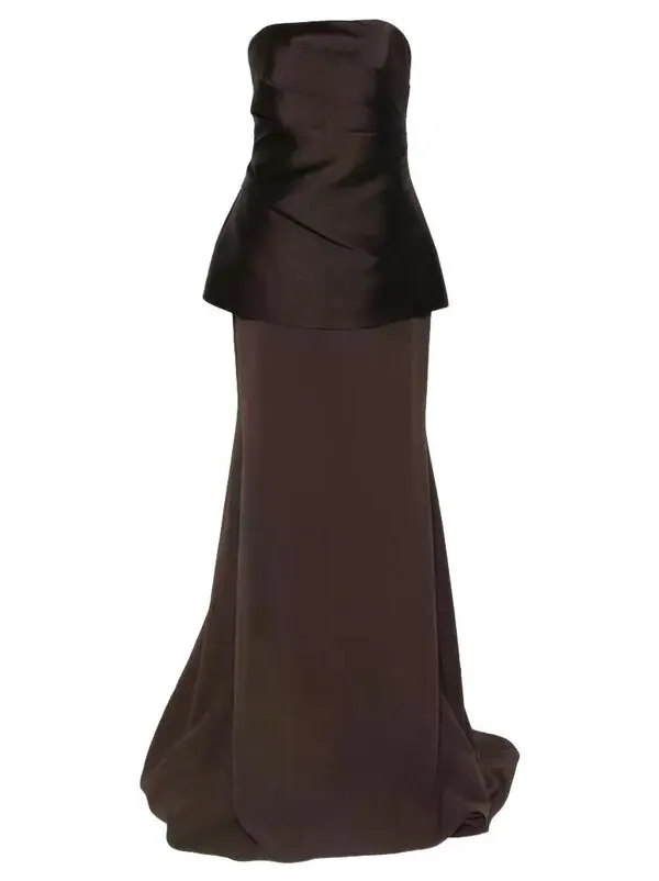 Solace London Alia Strapless Maxi Dress - Brown
