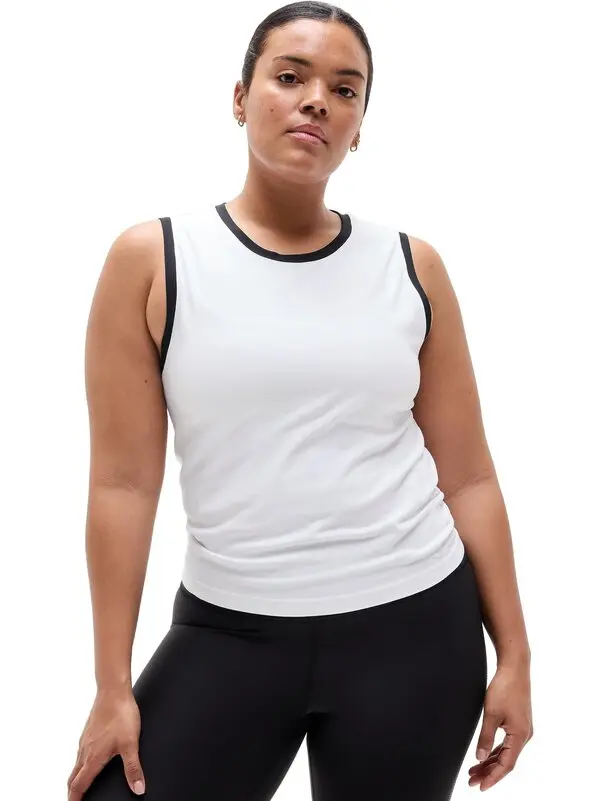 Athleta Momentum Flex Muscle Tank - Bright White/black