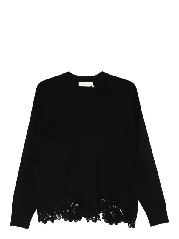 Zimmermann Luna Lace Trim Sweater - Black