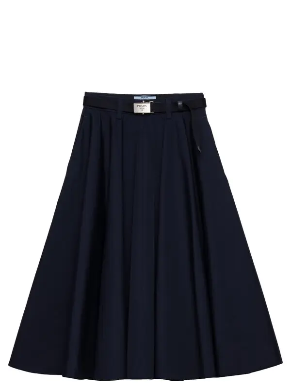 Prada Poplin Midi-skirt - Blue
