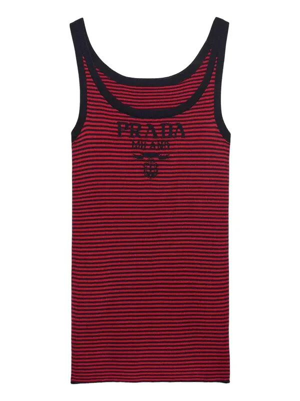 Prada Silk Tank Top - Blue/red