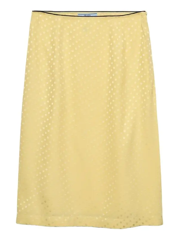 Prada Polka-dot Satin Skirt - Yellow
