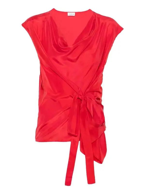 P.a.r.o.s.h Saxon Tie-waist Blouse - Red