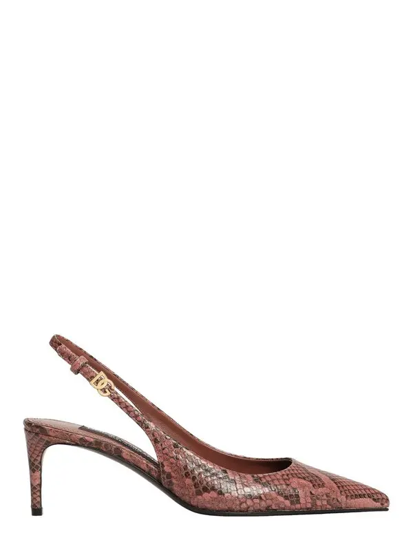 Dolce & Gabbana Python Slingbacks With Dg Logo - Pink