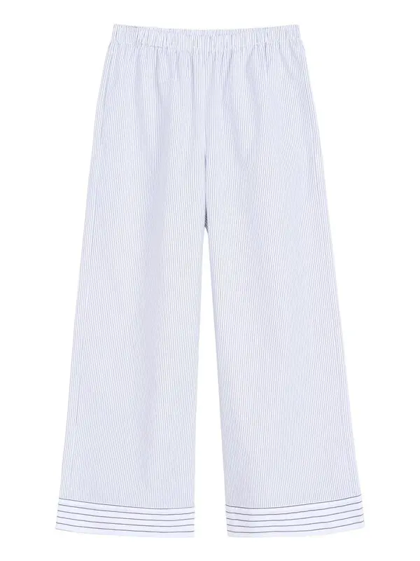 BY MALENE BIRGER Mirabello Organic Cotton Trousers - Black White Mix Stripe