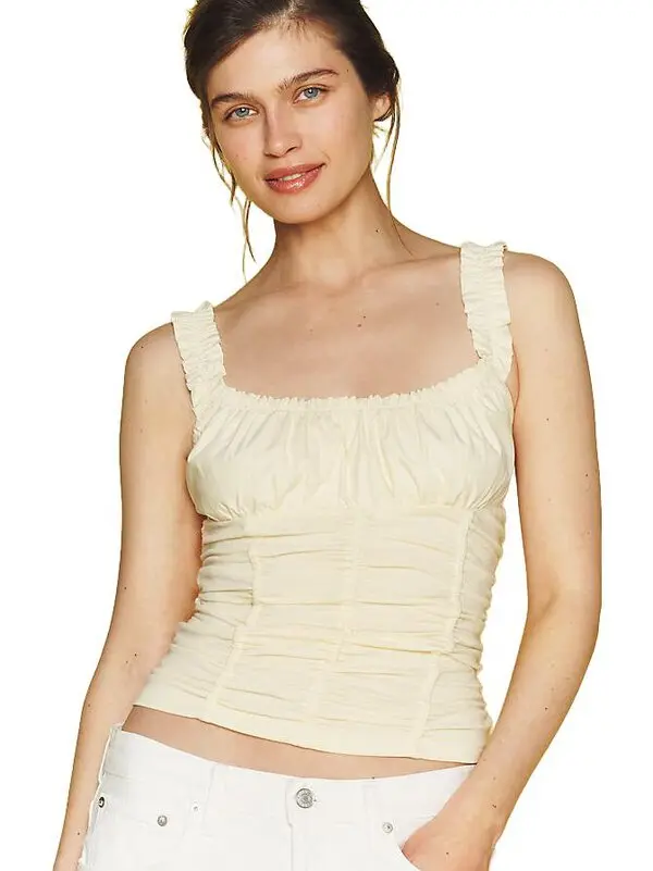 Maeve Ruched Cami - Pastel Yellow