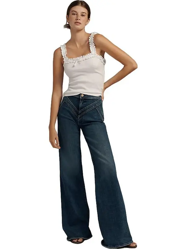 MOTHER Criss Cross Roller High-rise Wide-leg Jeans - Prized Possession
