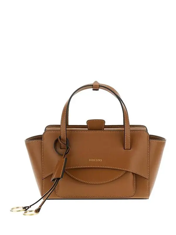 HIDESINS Leather Crossbody Bag With Magnetic Closure - Marrone