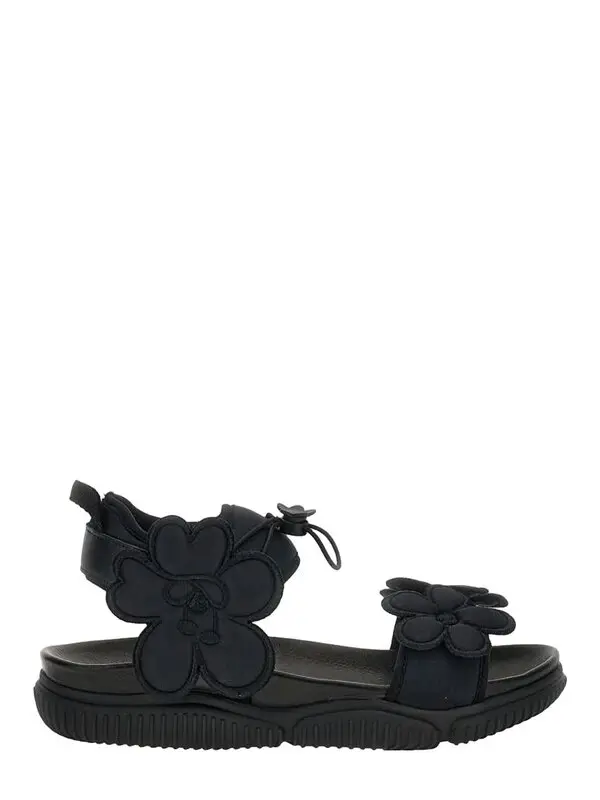 Cecilie Bahnsen Cilla Leather And Neoprene Sandal - Black