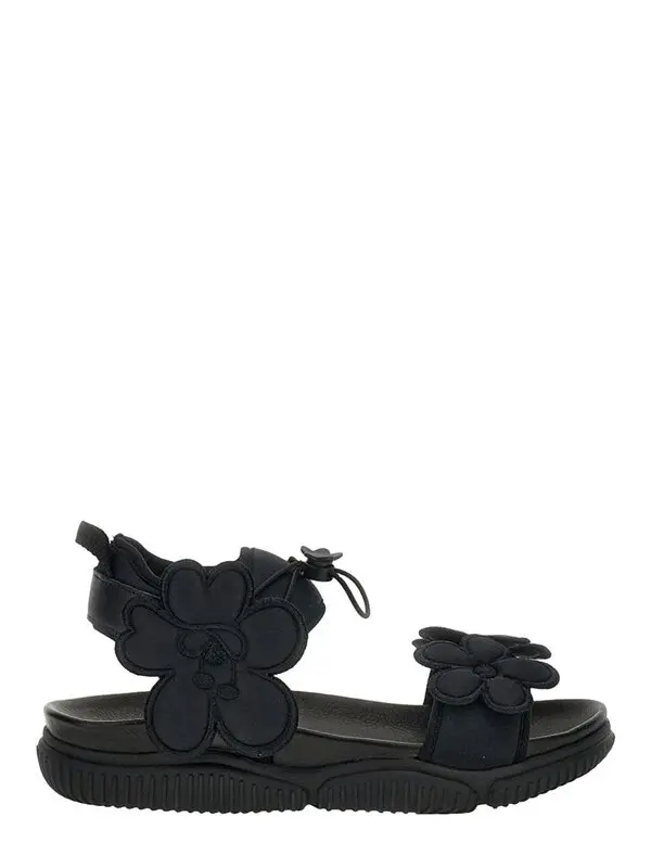 Cecilie Bahnsen Cilla Leather And Neoprene Sandal - Nero