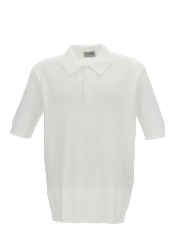 John Smedley Polo Maniche Corte - Bianco