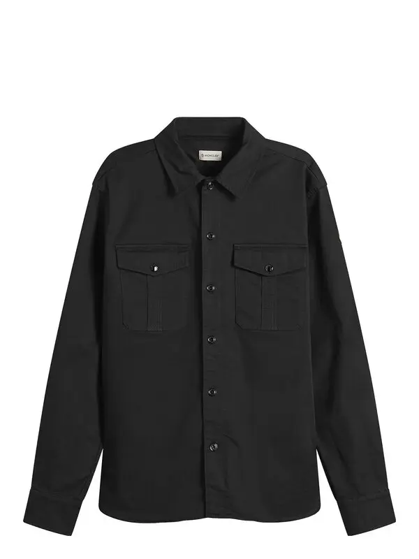 Moncler Cotton Gaberdine Over Shirt - Black