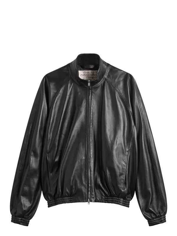 Acne Studios Leather Bomber Jacket - Black