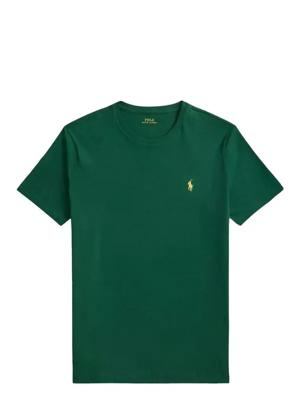Polo Ralph Lauren Embroidered-logo Crewneck Cotton T-shirt - Green