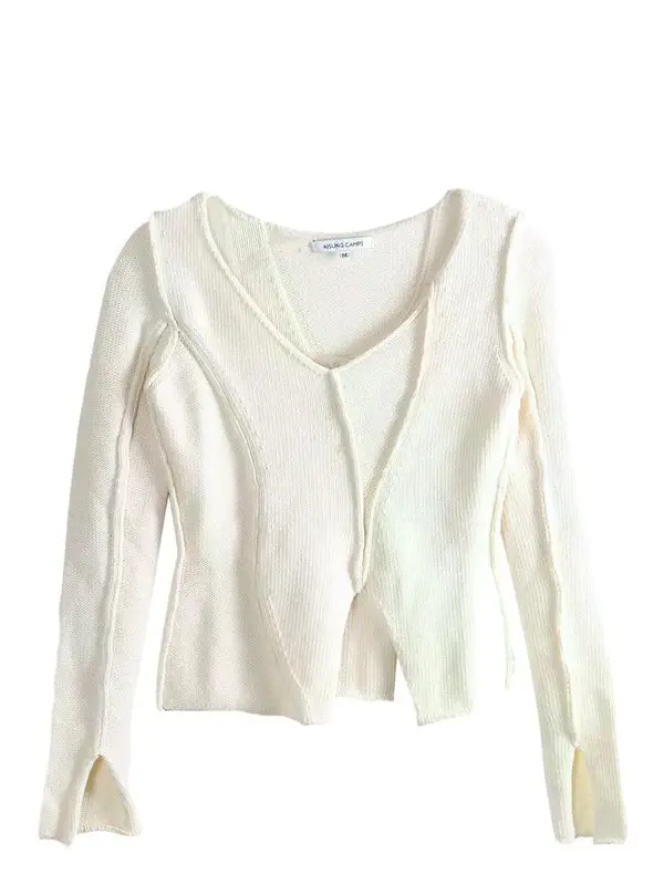 AISLING CAMPS Eddy V-neck Top - Neutrals