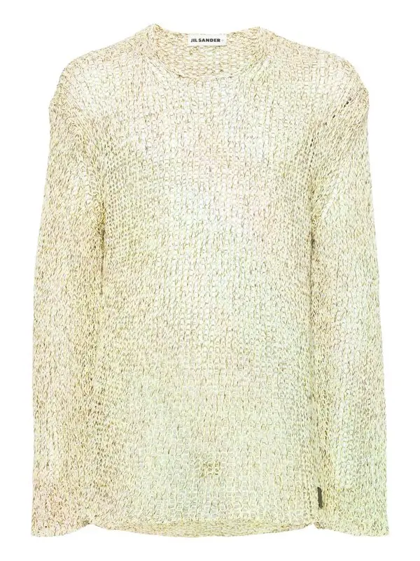 JIL SANDER Open-knit Appliqué-logo Jumper - Yellow
