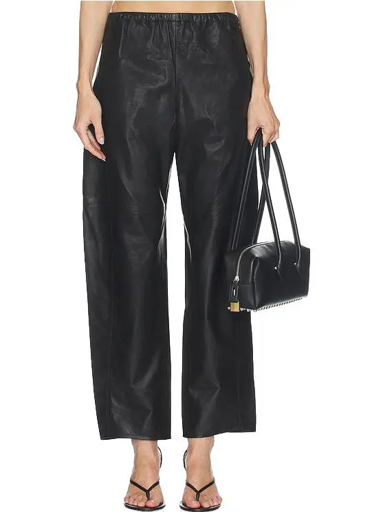 LA LIGNE Leather Barrel Leg Colby - Black