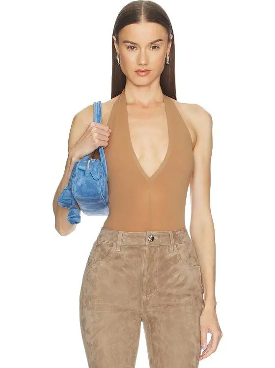 Commando Ballet Deep Plunge Bodysuit - Tan