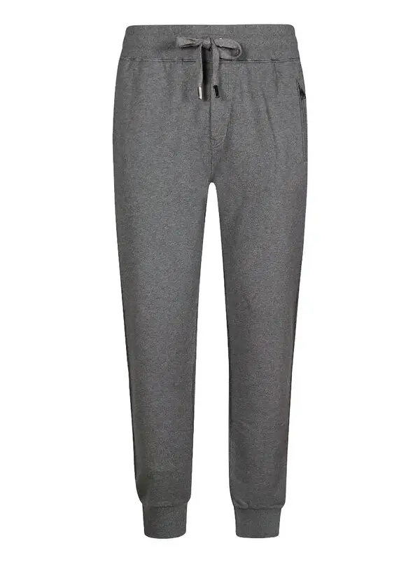 Dolce & Gabbana Drawstring Cotton Track Pants - Grey