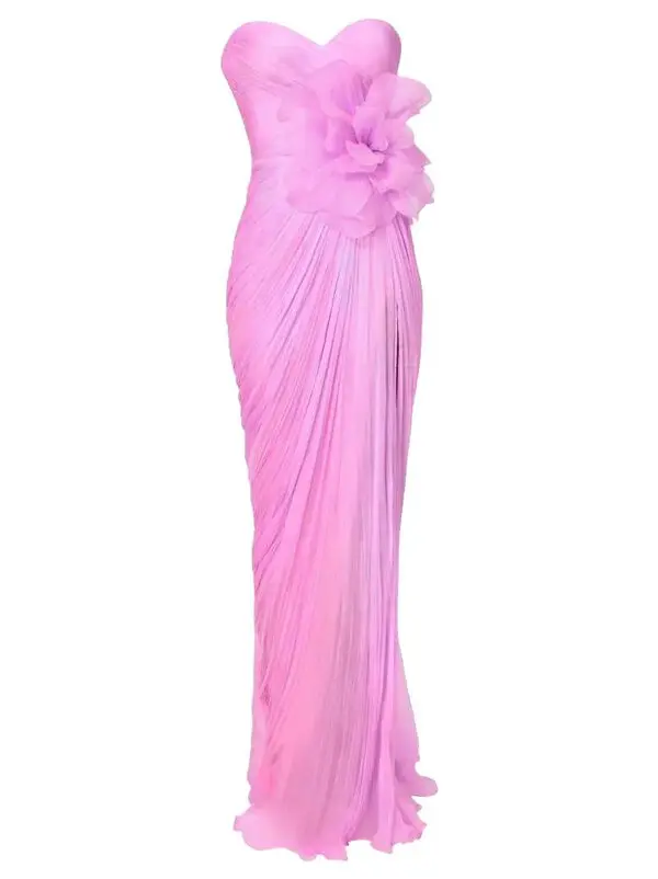 IRIS SERBAN Sisi Floral Strapless Maxi Dress - Pink