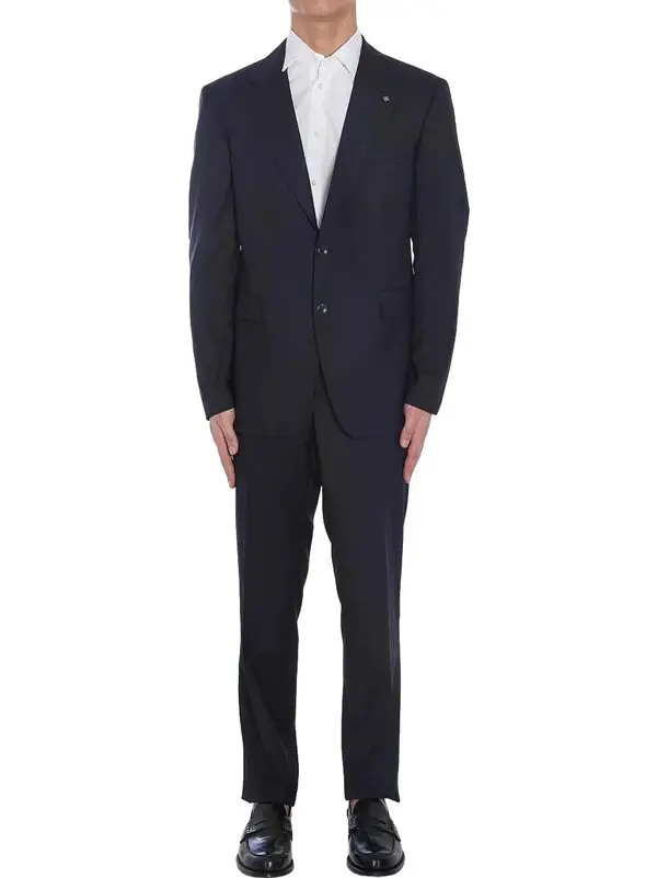 Tagliatore Double-breasted Virgin Wool Suit - Blue