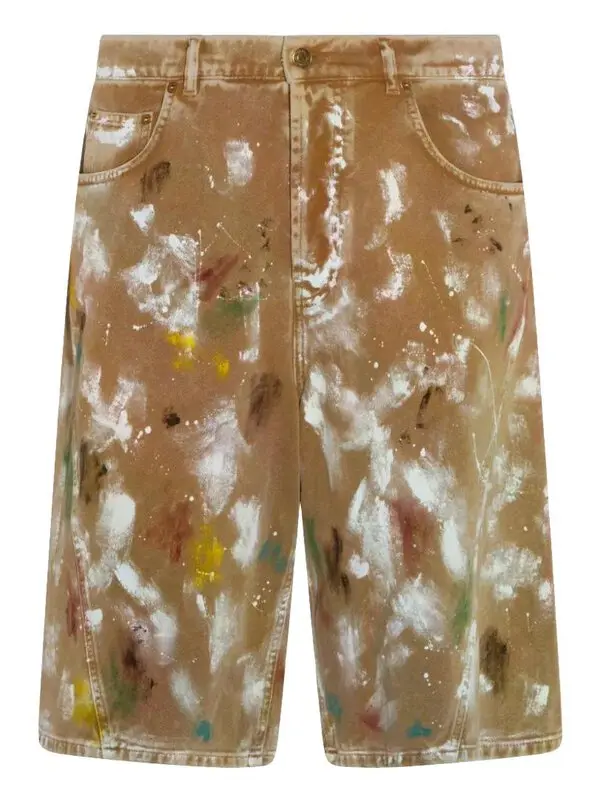 Moschino Abstract-print Shorts - Neutrals