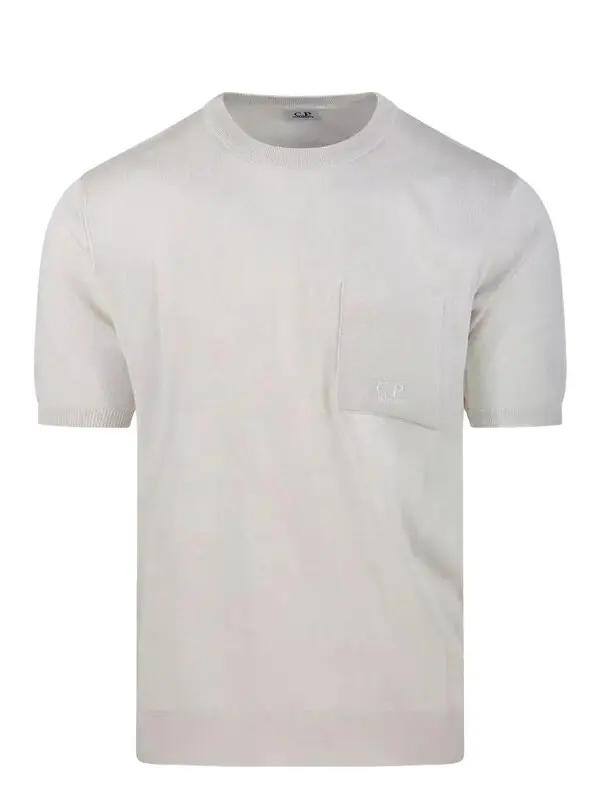C.P. COMPANY Logo-embroidered Pocket T-shirt - Neutrals