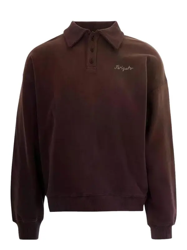 Axel Arigato Maze Embroidered Polo Shirt - Brown