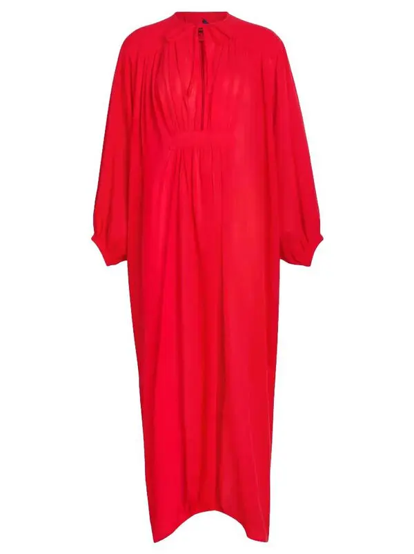 LES VACANCES D'IRINA Gathered Midi Dress - Red