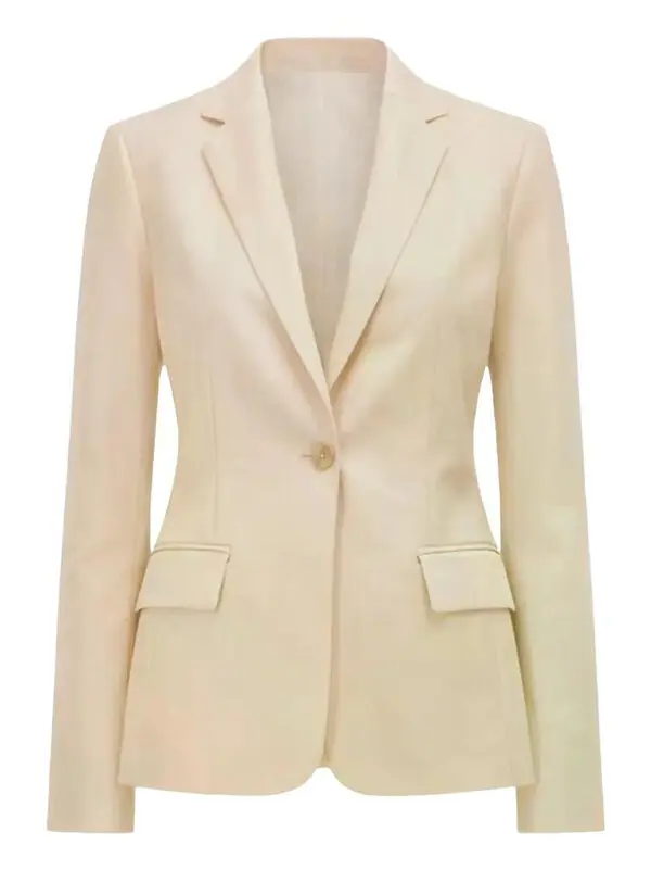 SUSAN BENDER Notched Lapels Single-breasted Blazer - Neutrals