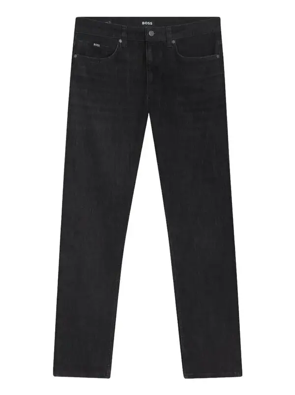 BOSS Logo Plaque Slim Fit Jeans - Black