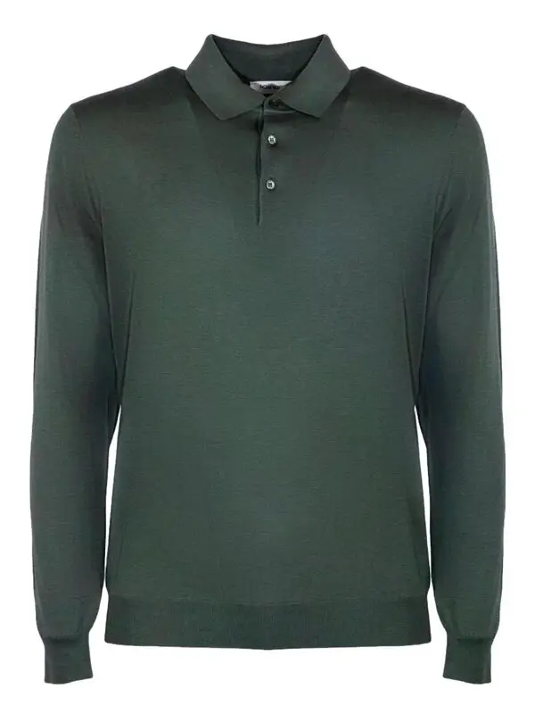 KANGRA Long-sleeve Polo Shirt - Green