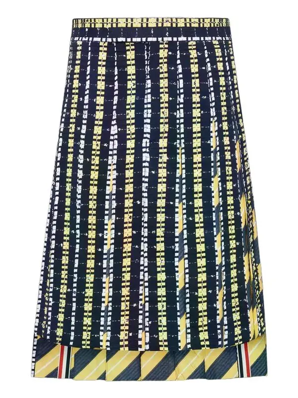 Thom Browne Striped Pleated Skirt - Blue