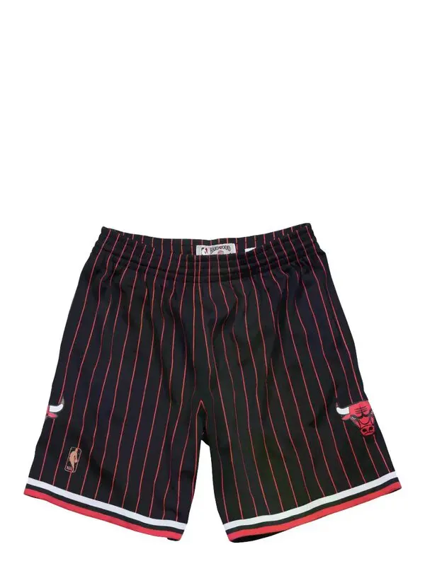 Mitchell & Ness Striped Logo Shorts - Black
