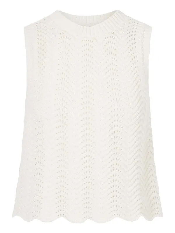 Loulou De Saison Vittoria Crocheted Cotton Top - White