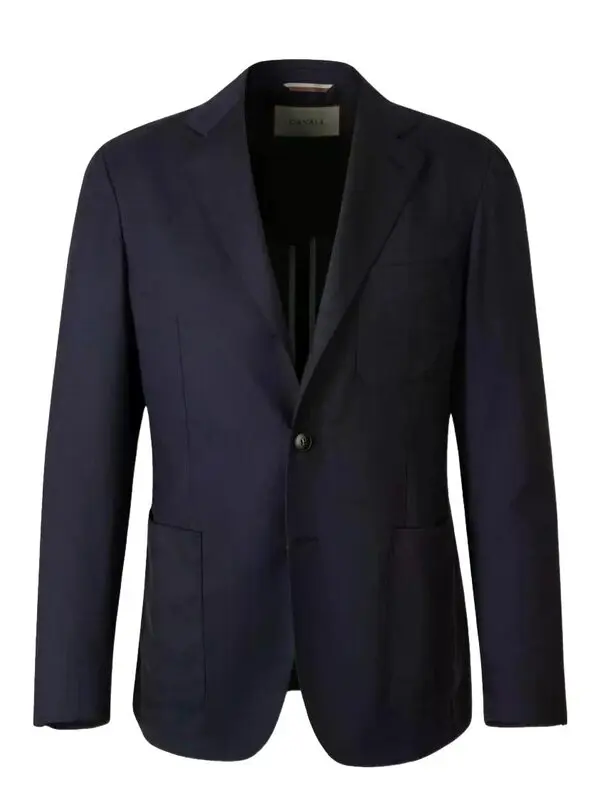 Canali Patch-pocket Single-breasted Blazer - Blue