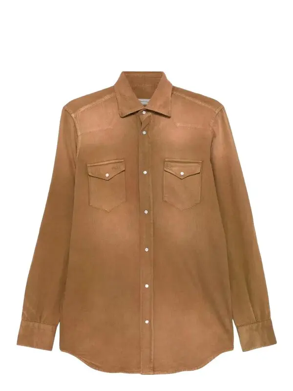 SARTORIO NAPOLI Texas Chest-pocket Shirt - Brown