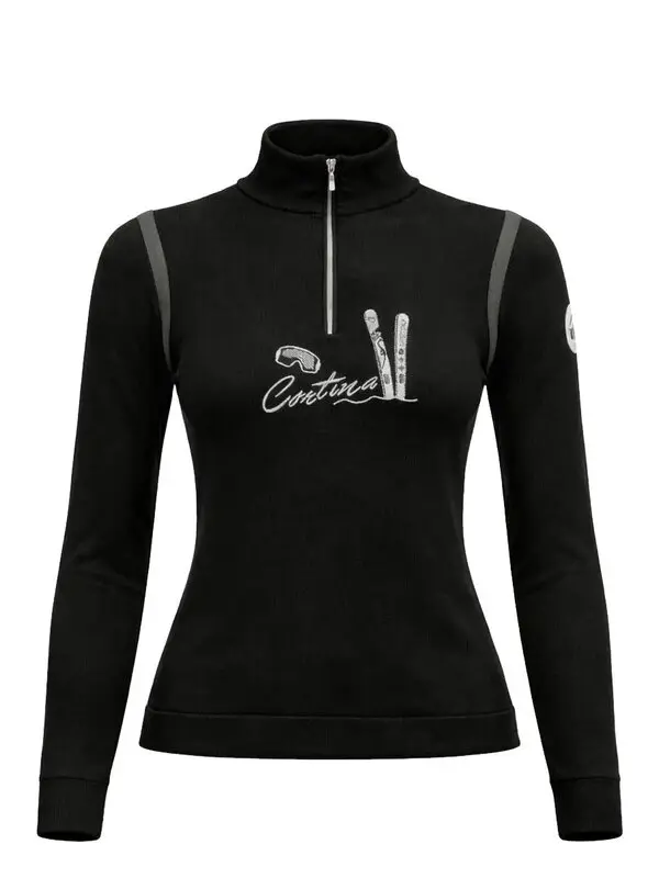 NEWLAND Embroidered Long-sleeve Top - Black