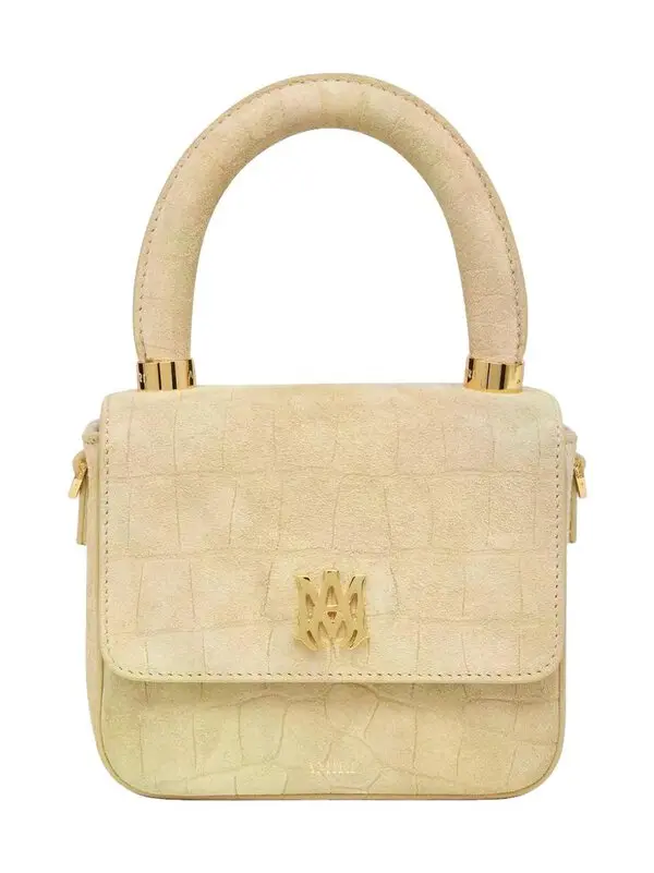 Amiri Micro Ma Croc-embossed Satchel Bag - Neutrals