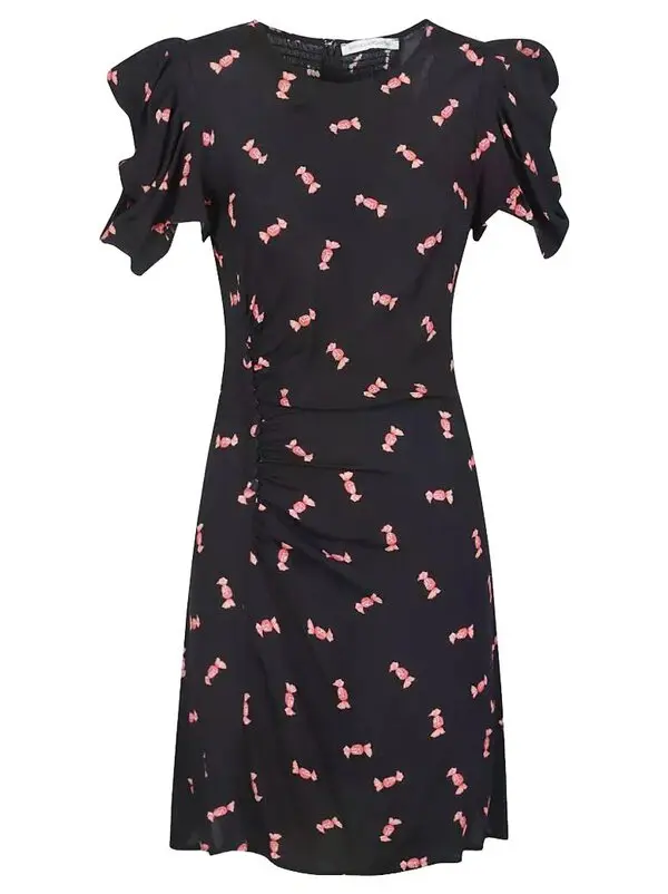 MAR DE MARGARITAS Puff-sleeve Dress - Black