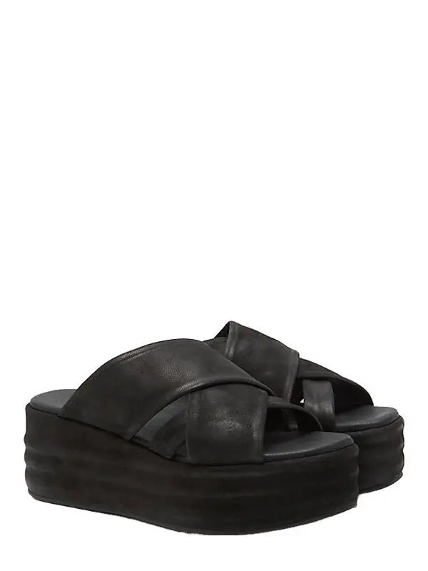 Free People Wanderbay Flatform Sandals - Black
