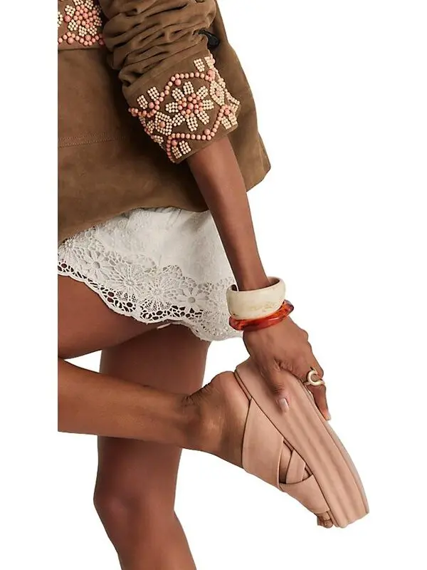 Free People Wanderbay Flatform Sandals - Dusty Rose