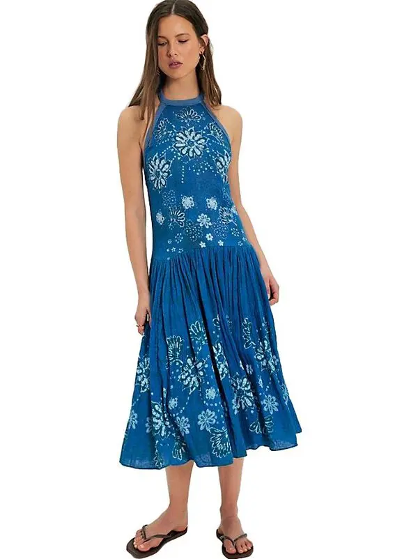 Free People Prime Paradise Maxi Dress - Navy Combo